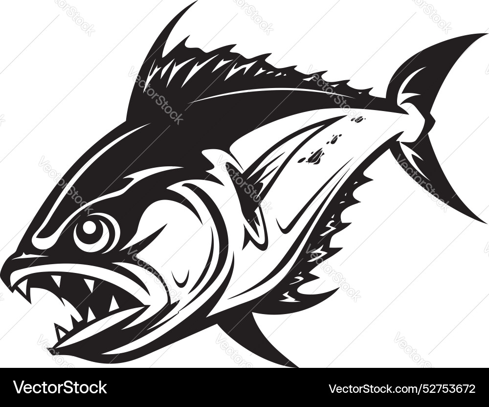 Deep blue dynamics tuna lineart concept Royalty Free Vector