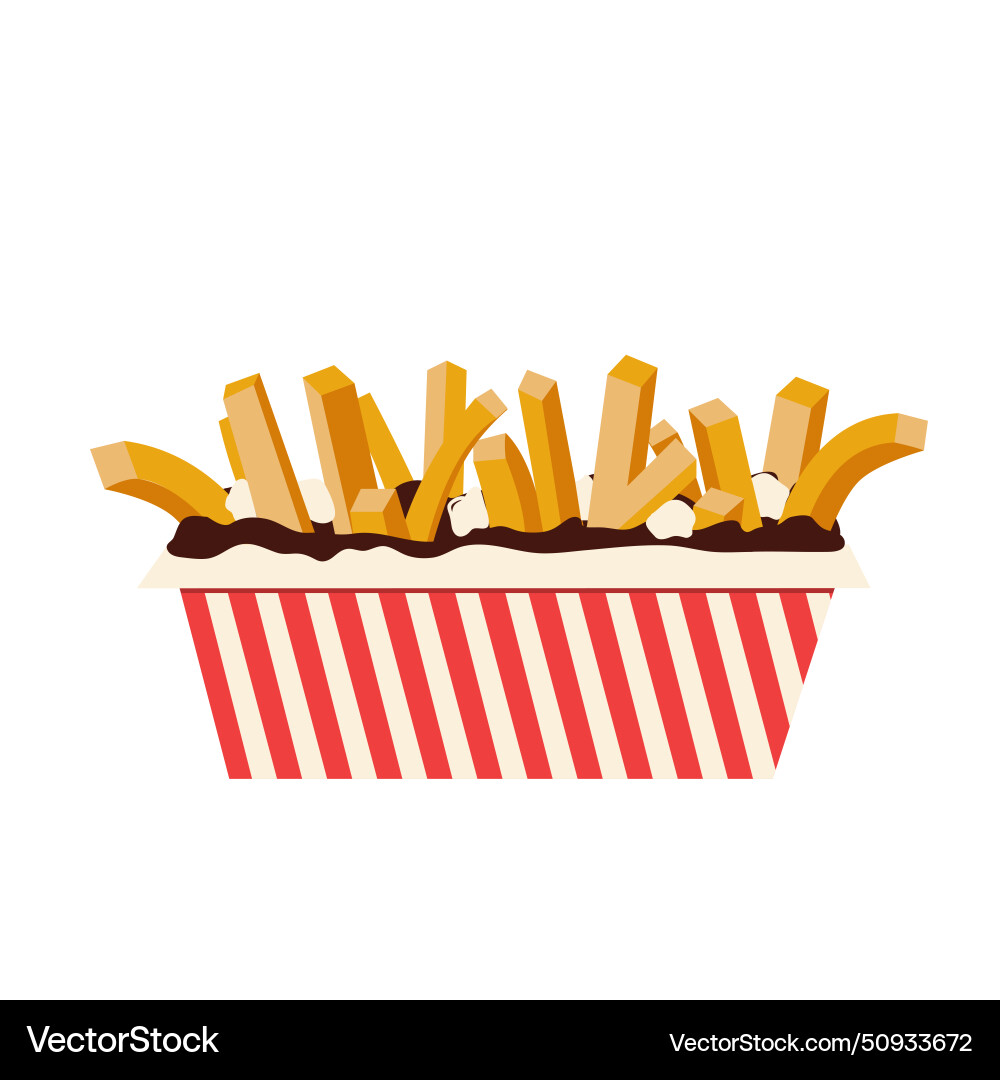 Hand drawn doodle poutine icon traditional quebec Vector Image