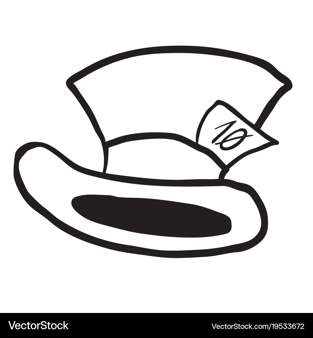 Mad hatters hat black Royalty Free Vector Image