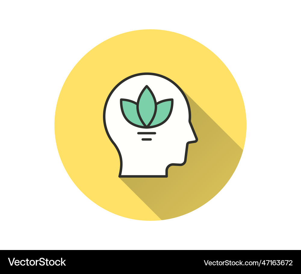 Psychotherapy icon with long shadow for graphic Vector Image