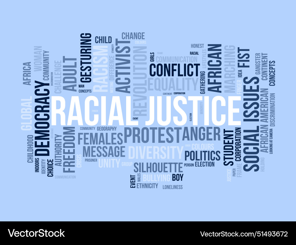 Racial justice word cloud template social issues Vector Image