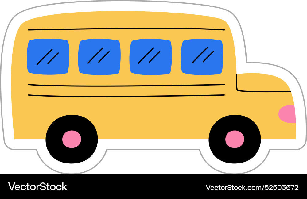 School bus sticker Royalty Free Vector Image - VectorStock