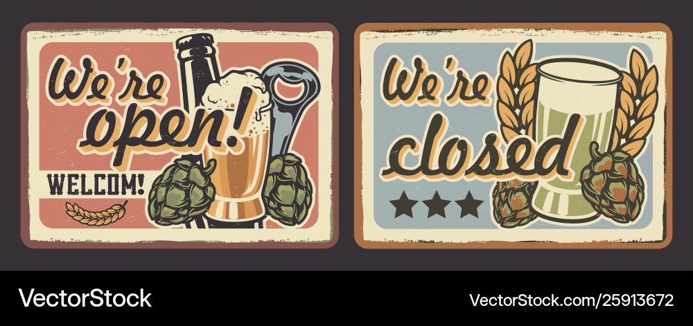 Set vintage signage for cafe Royalty Free Vector Image