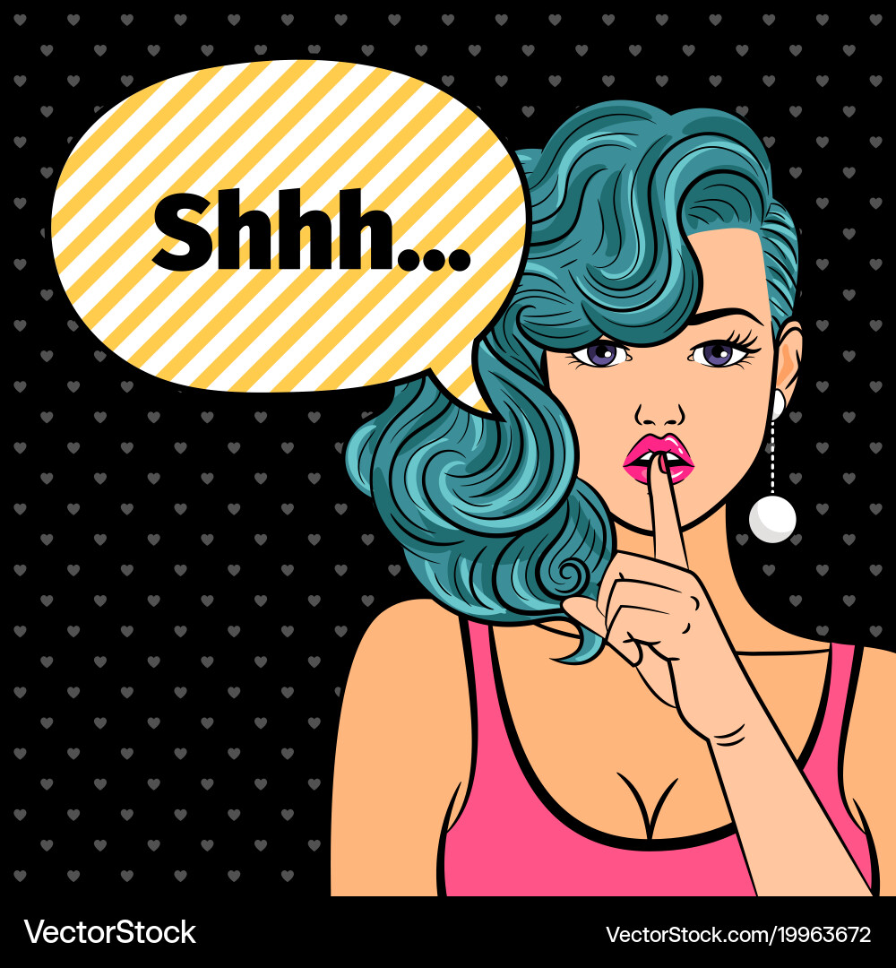 Silent Girl with Shh Sign Royalty Free Vector Image