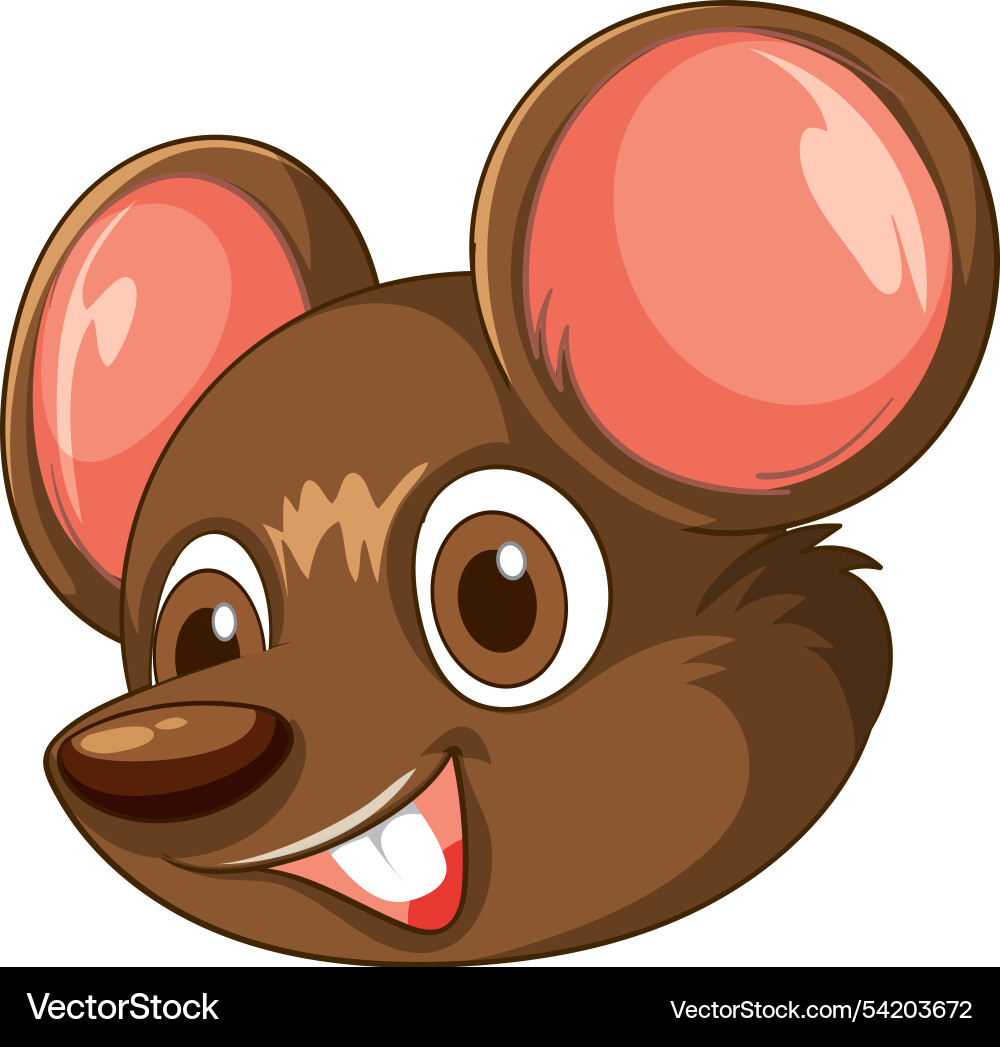 Smiling mouse with large ears and bright eyes Vector Image
