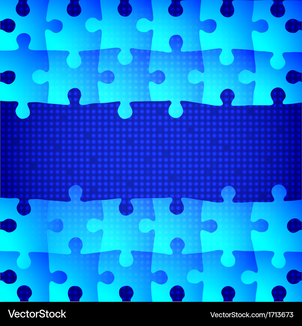 Blue puzzle background Royalty Free Vector Image