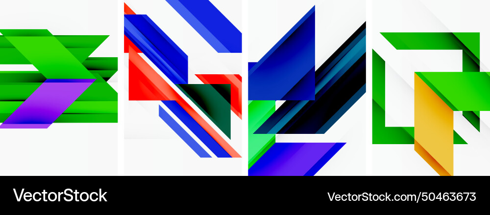 Bright colorful geometric abstract poster Vector Image