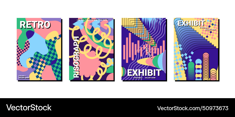 Cartoon color creative cover layout poster card Vector Image