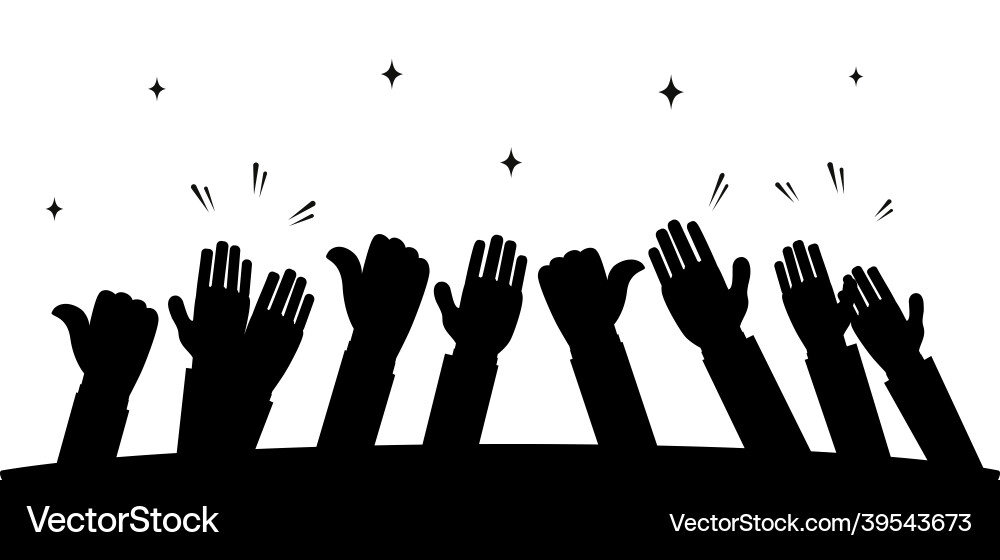 Hand drawn of hands clapping ovation applause Vector Image