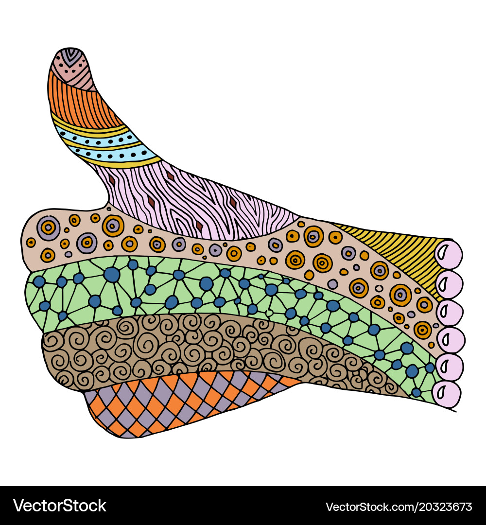 Hand zen tangle doodle arm Royalty Free Vector Image