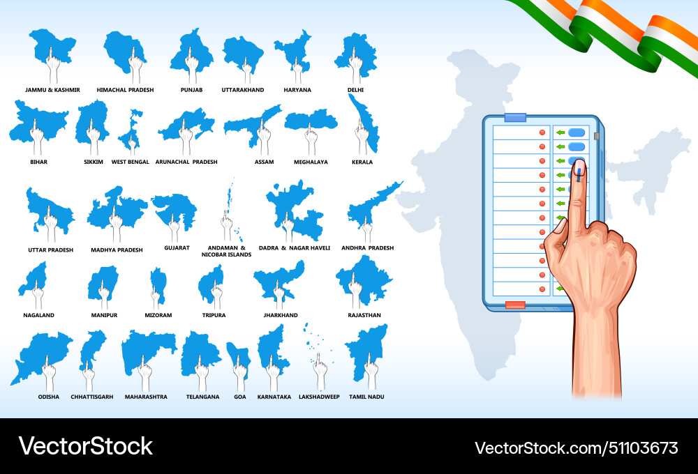 Indian people hand with voting sign showing Vector Image