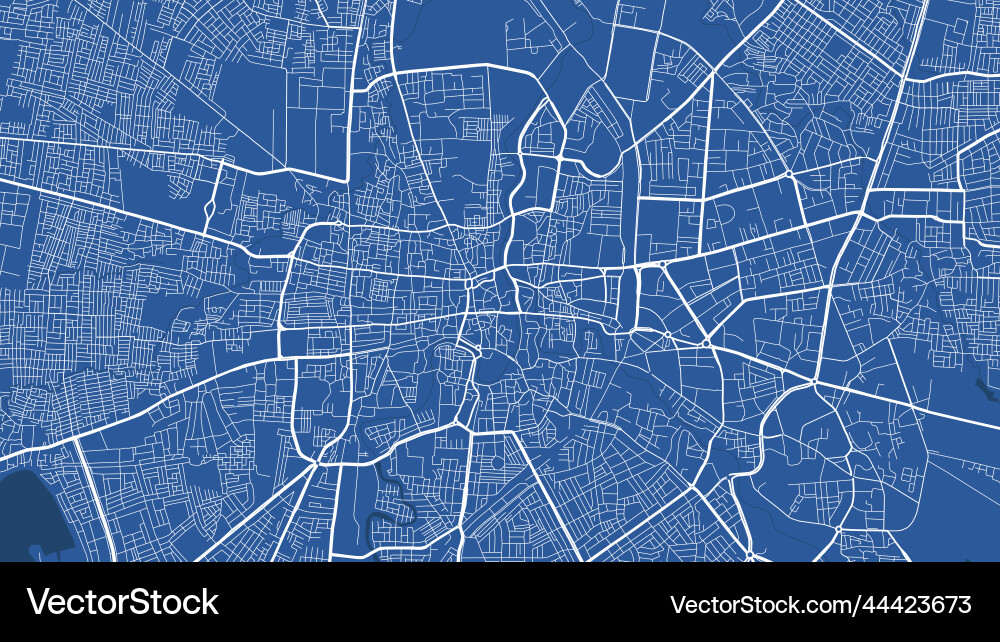 Indore City Map - Blue Skyline Royalty Free Vector Image