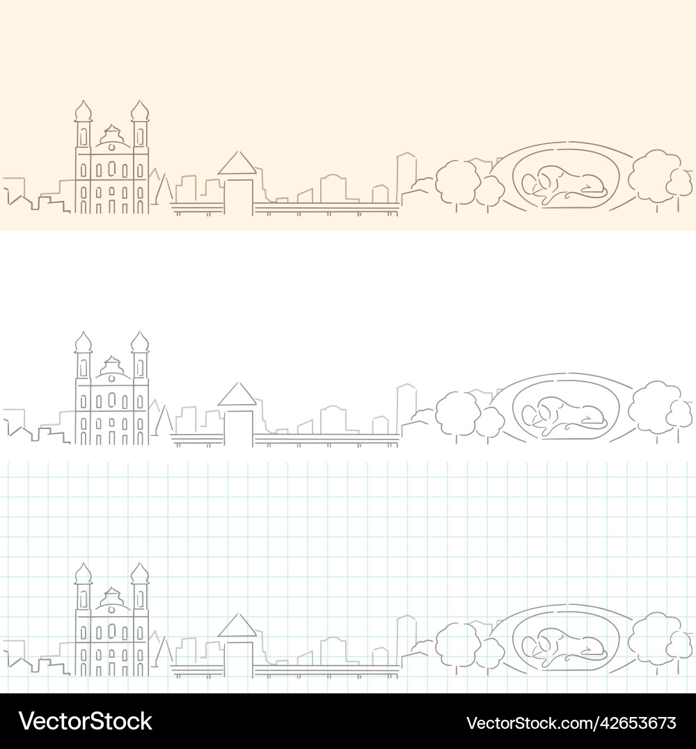 Lucerne hand drawn profile skyline Royalty Free Vector Image