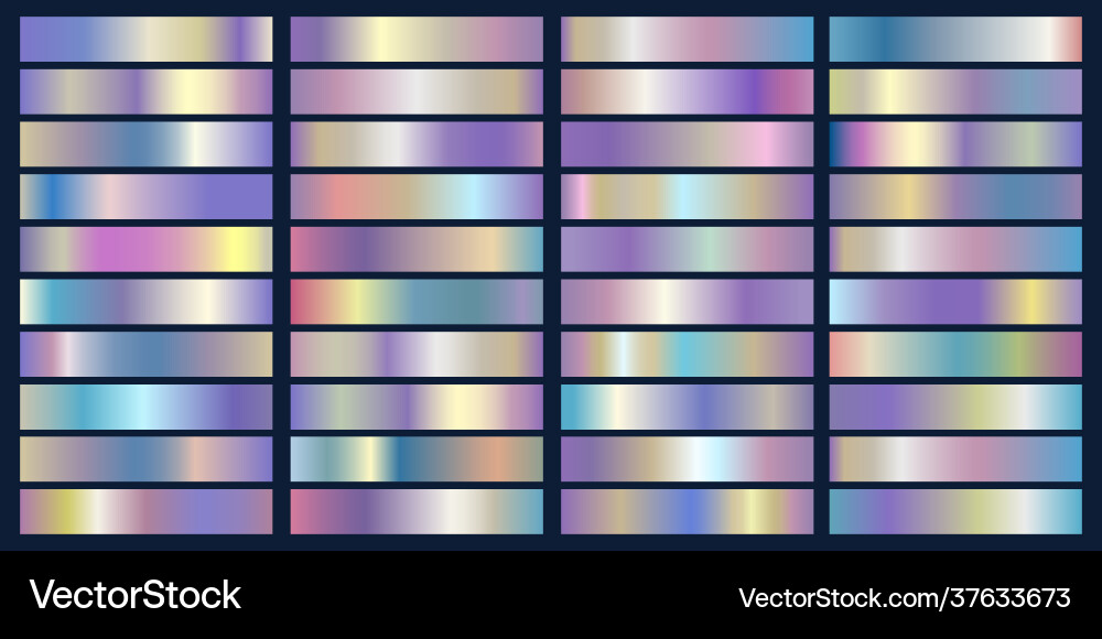 Metallic Foil Gradient Elements Royalty Free Vector Image
