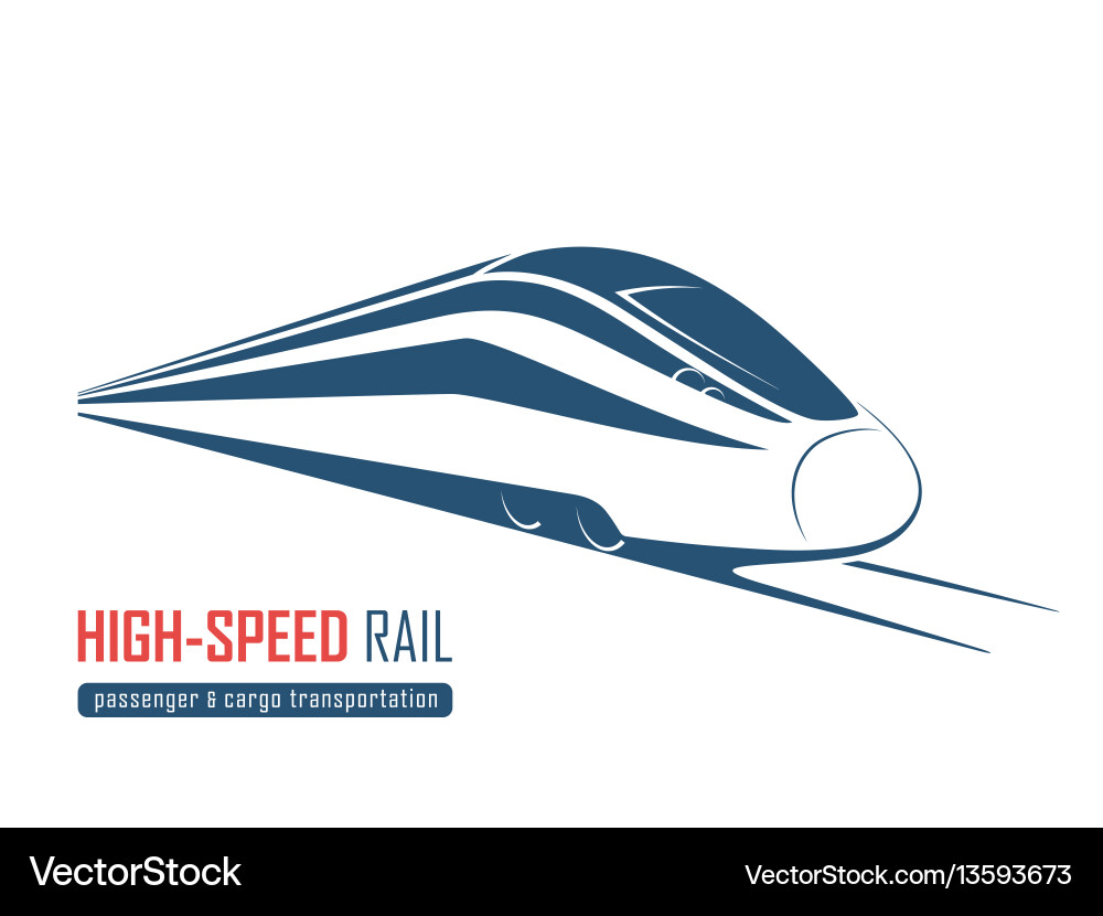 Modern high speed rail emblem icon label Vector Image