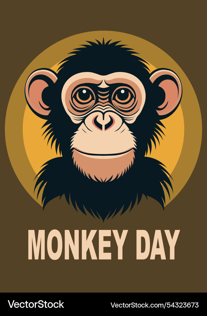 Monkey day background Royalty Free Vector Image