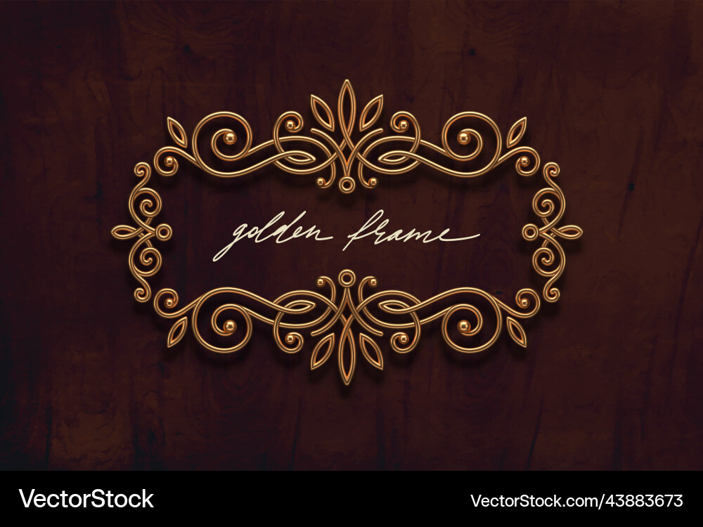 Realistic golden metal flourishes frames Vector Image