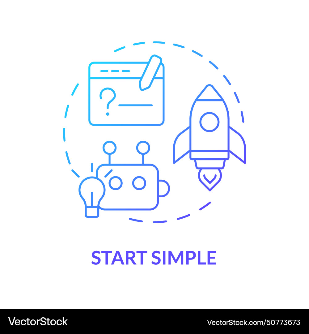 Start simple blue gradient concept icon Royalty Free Vector