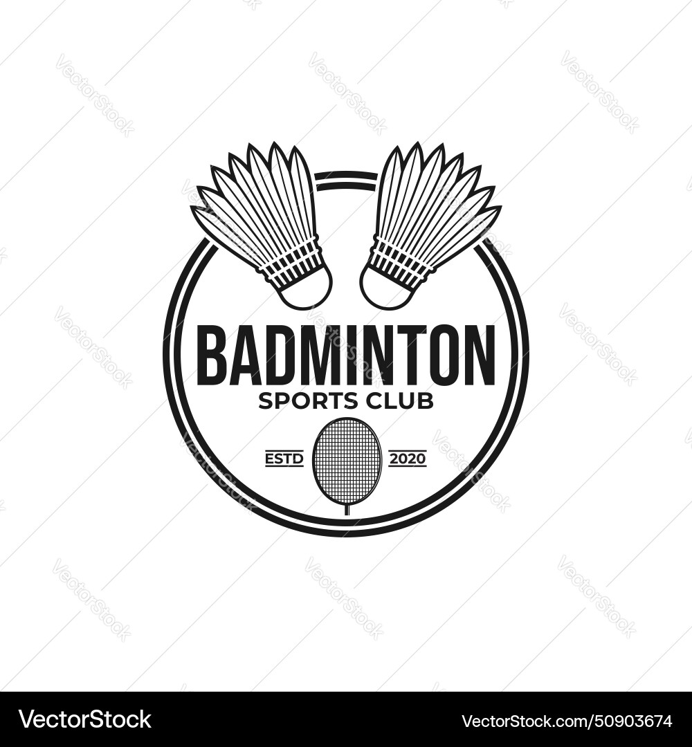 Badminton sport graphic template Royalty Free Vector Image