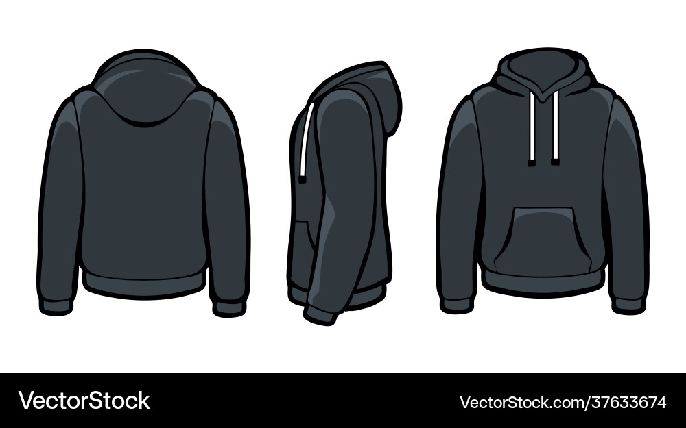 Black hoody sweatshirts Royalty Free Vector Image