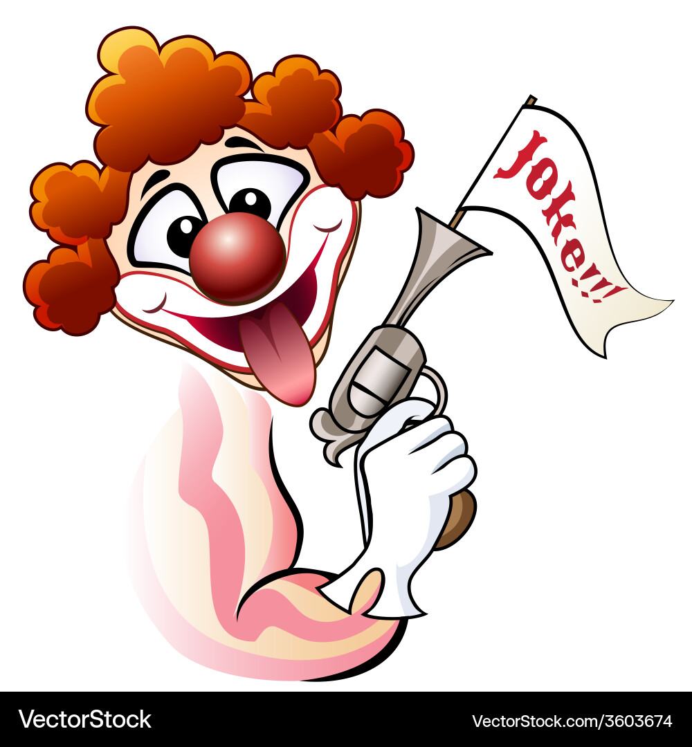 Clown with a gun Royalty Free Vector Image - VectorStock