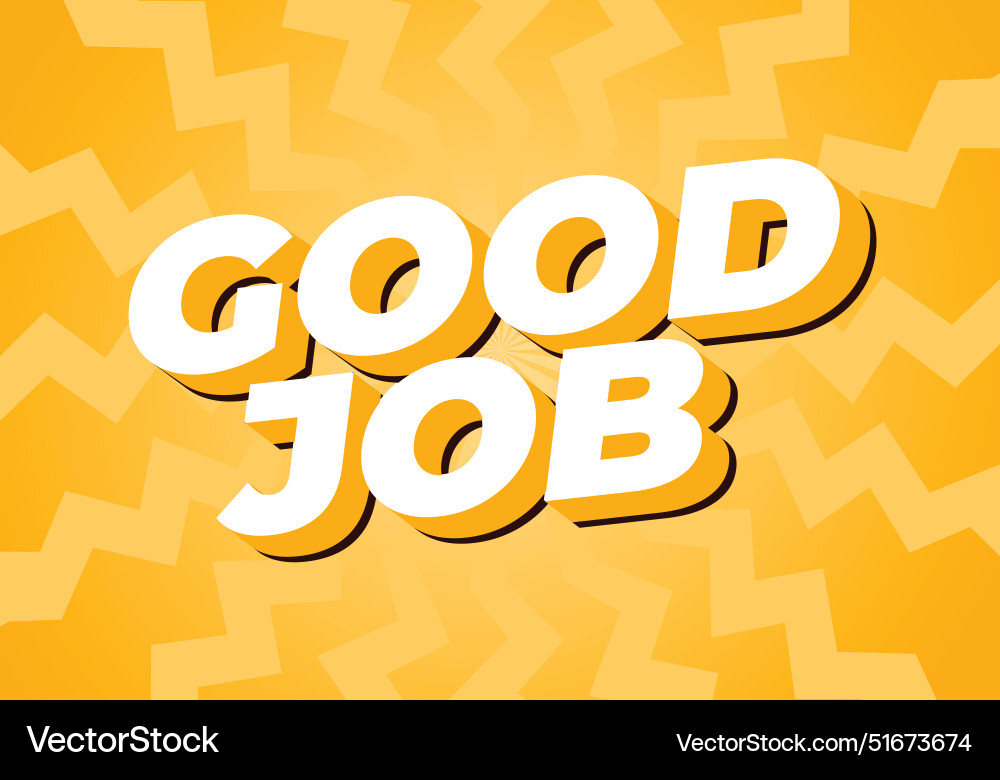 Good job text effect in 3d style and colors Vector Image