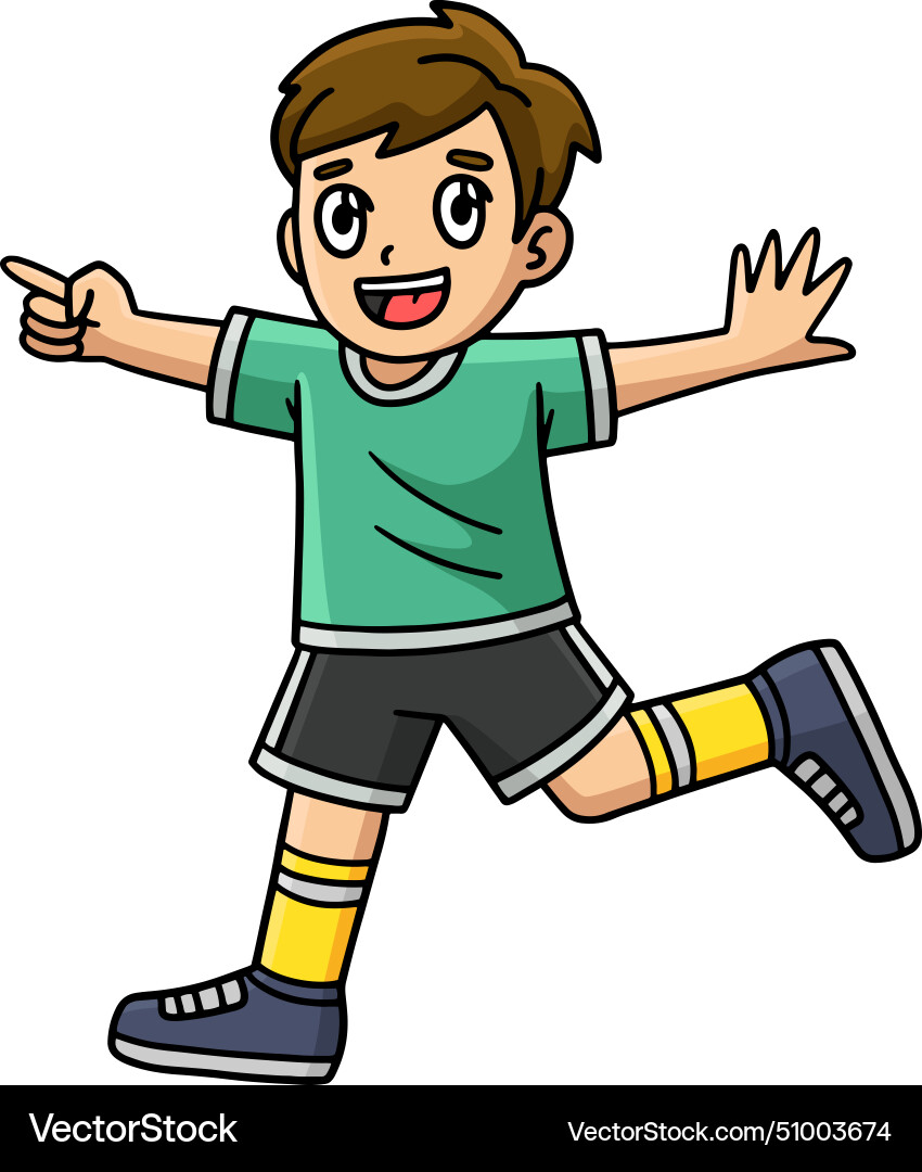 Happy boy playing cartoon colored clipart Vector Image