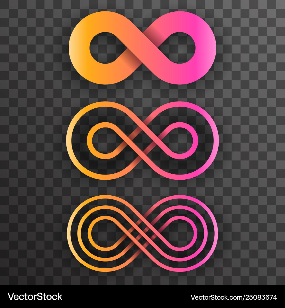 Infinity shape unlimited symbol endless infinite Vector Image