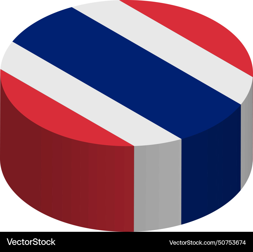 Isometric 3d circle flag of thailand Royalty Free Vector