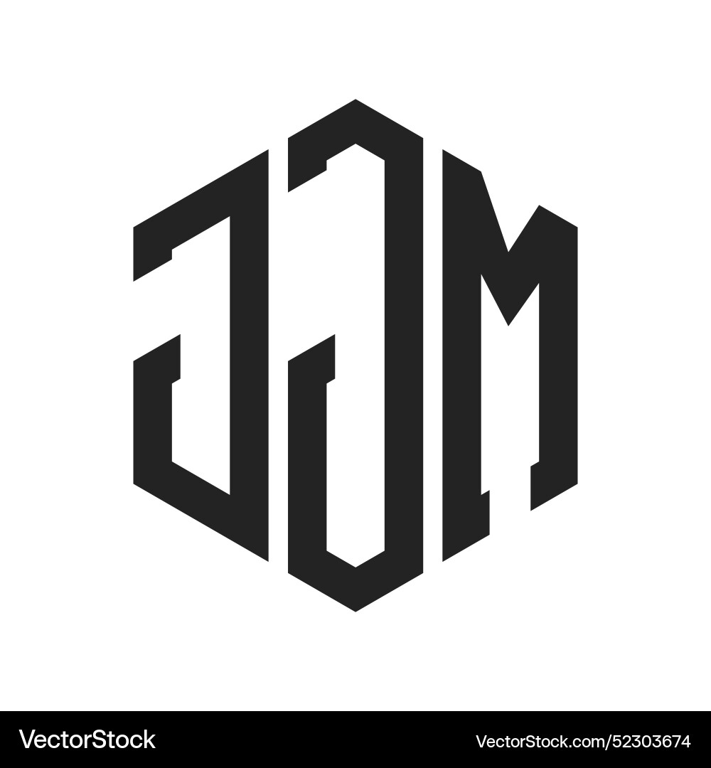 Jjm logo design initial letter monogram Royalty Free Vector