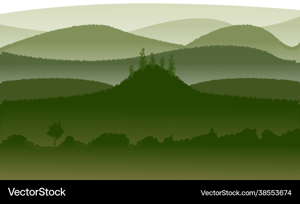 Landscape with mountains view Royalty Free Vector Image