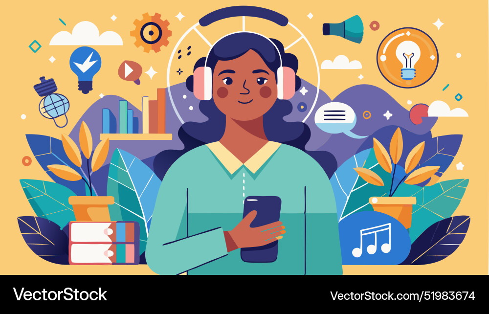 Motivational podcast inspiration Royalty Free Vector Image