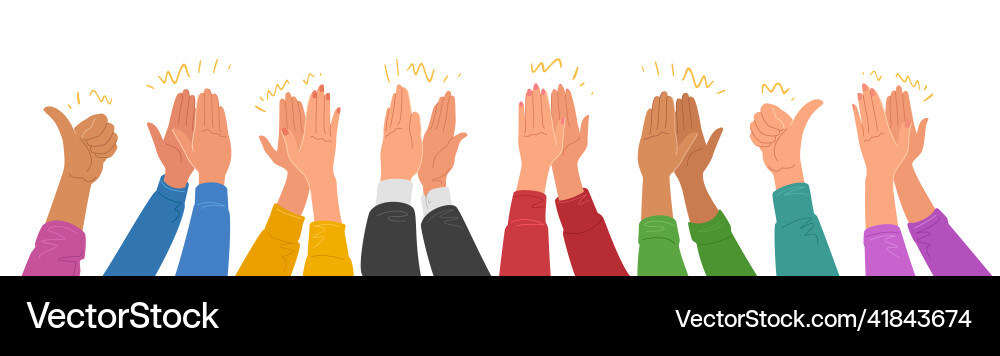 People crowd applause hands clapping business Vector Image