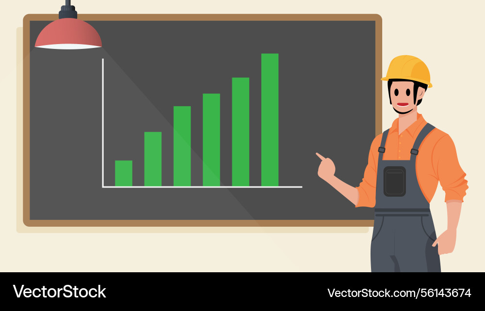Project management data construction worker Vector Image