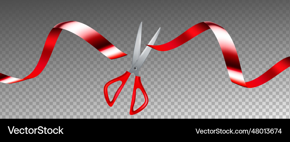 Scissors cut ribbon business grand opening – Royalty-Free Vector ...