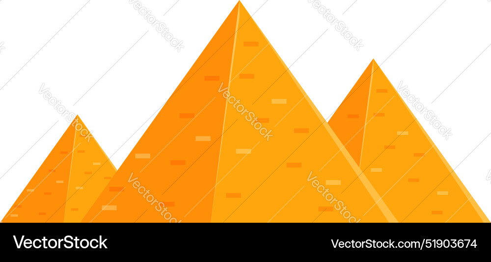 Three pyramids standing Royalty Free Vector Image