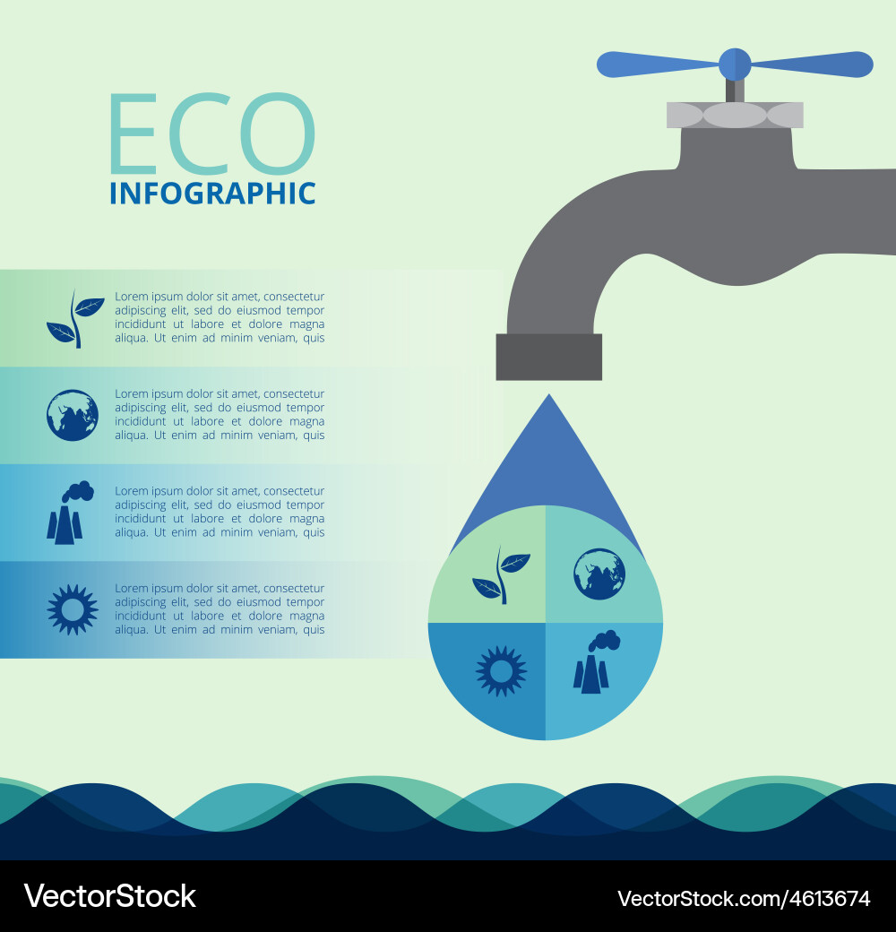 Water eco infographics Royalty Free Vector Image