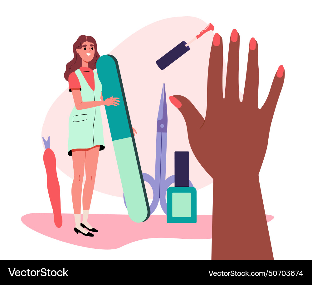 Woman with manicure Royalty Free Vector Image - VectorStock