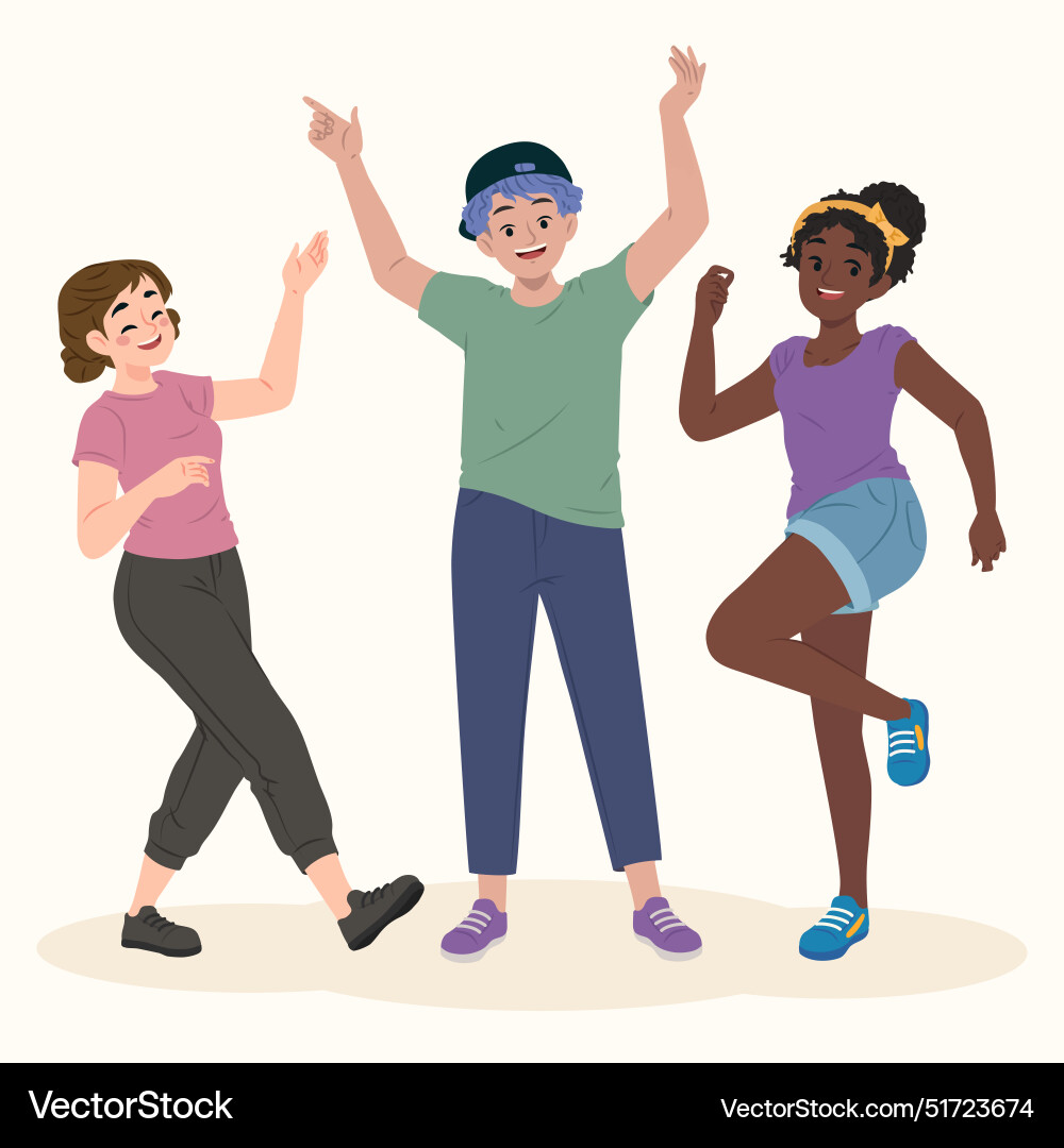 Young people gathering enjoying each others Vector Image