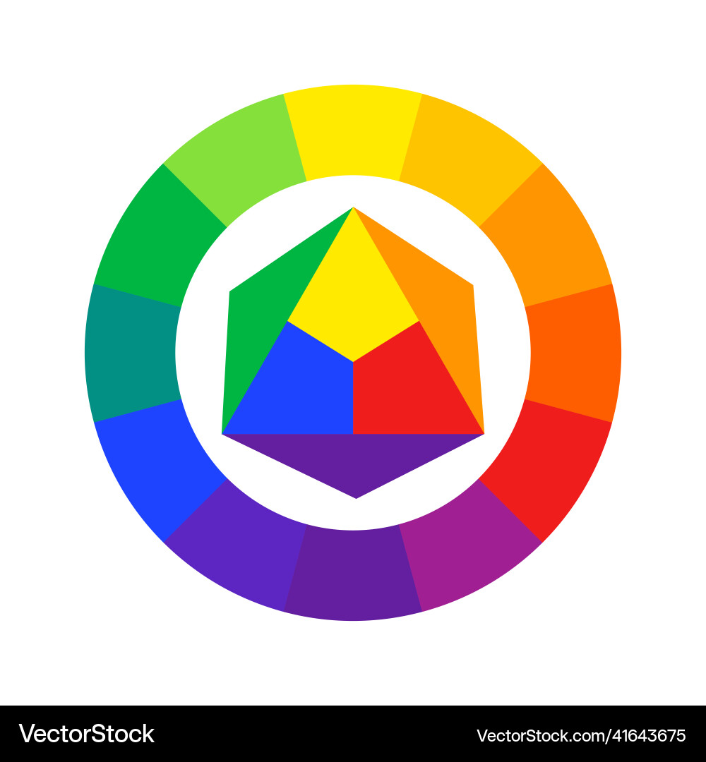 Color wheel guide with twelve colors Royalty Free Vector