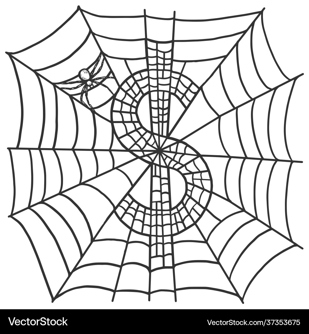 Finanz Spinne aus Spinnweb-Dollar Lizenzfreies Vektorbild