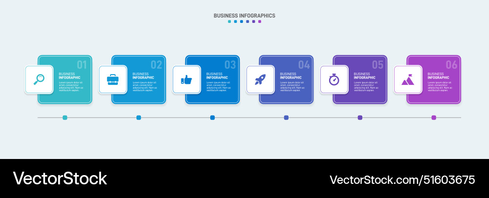 Horizontal progress bar featuring 6 arrow-shaped Vector Image