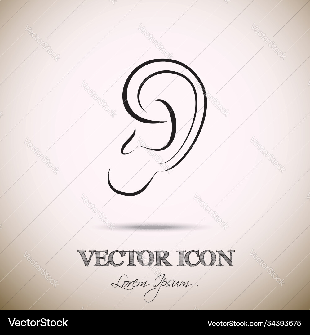 Human ear made in realistic line style abstract Vector Image