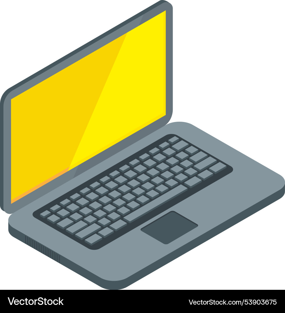 Isometric laptop computer icon display cartoon Vector Image