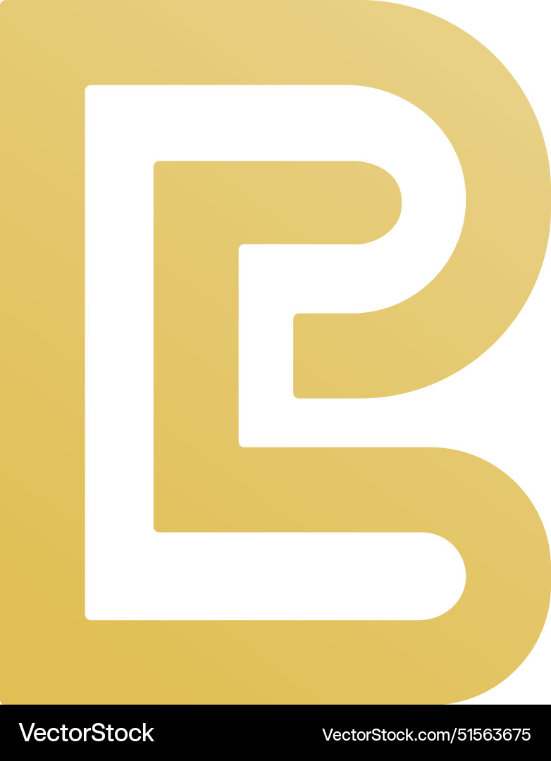 Luxury b logo design golden color template Vector Image