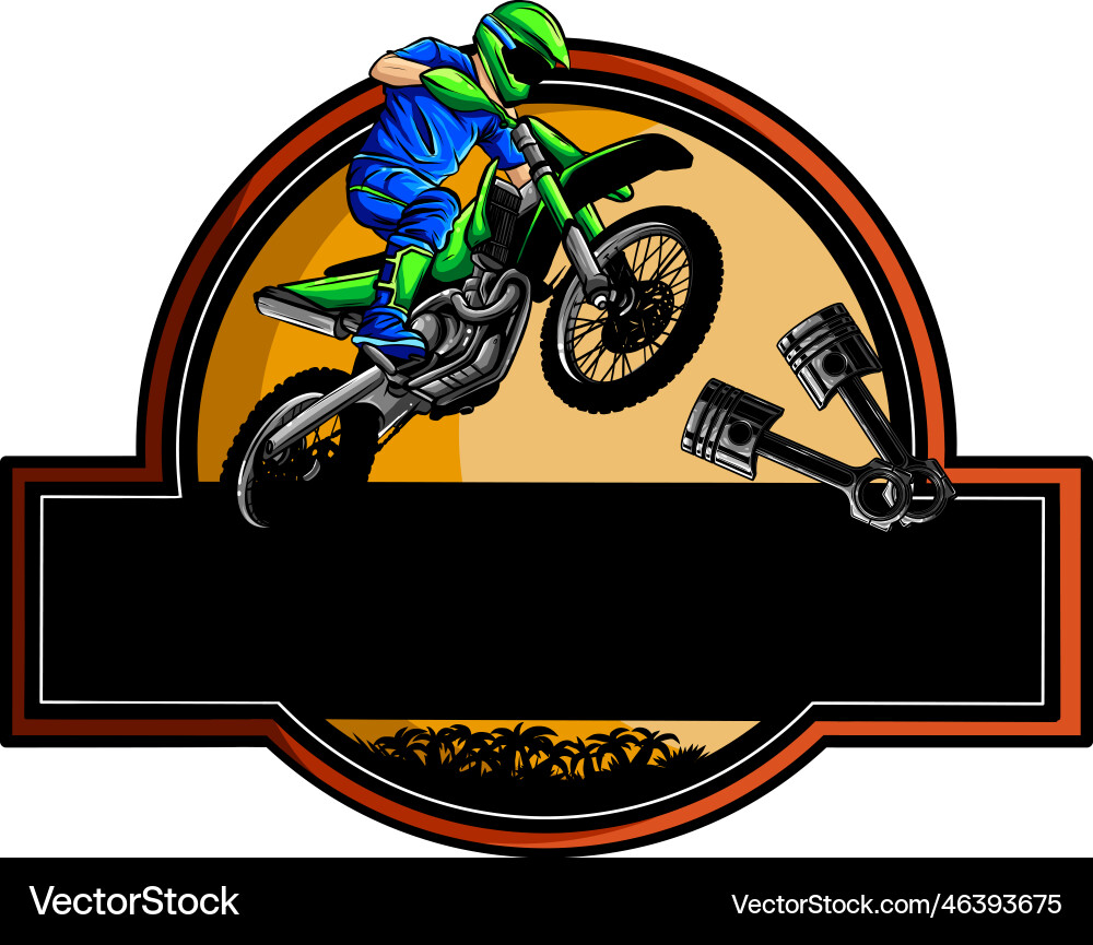 Moto cross logo racing team Royalty Free Vector Image
