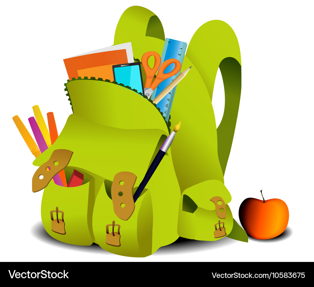 School bag Royalty Free Vector Image - VectorStock