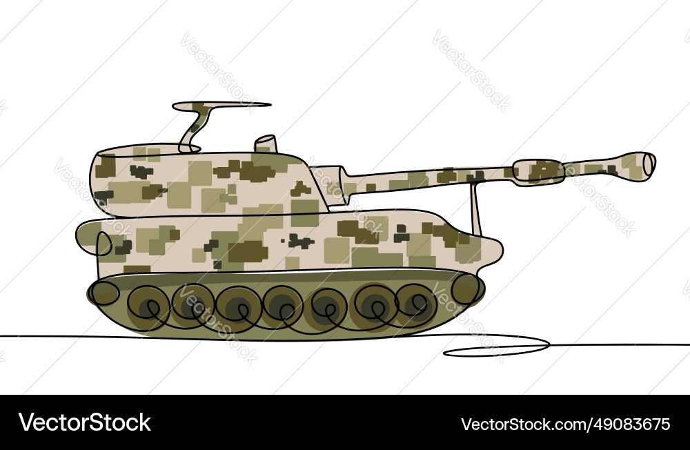 Self-propelled artillery mount color Royalty Free Vector
