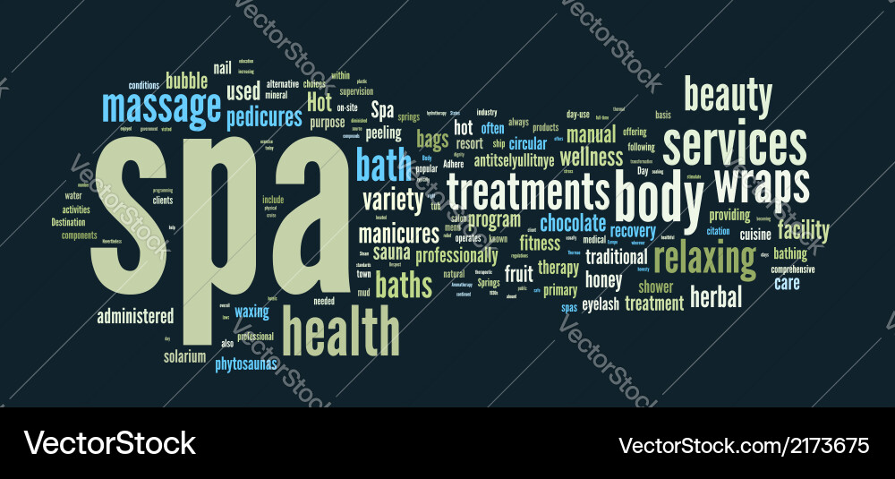 Spa word cloud Royalty Free Vector Image - VectorStock