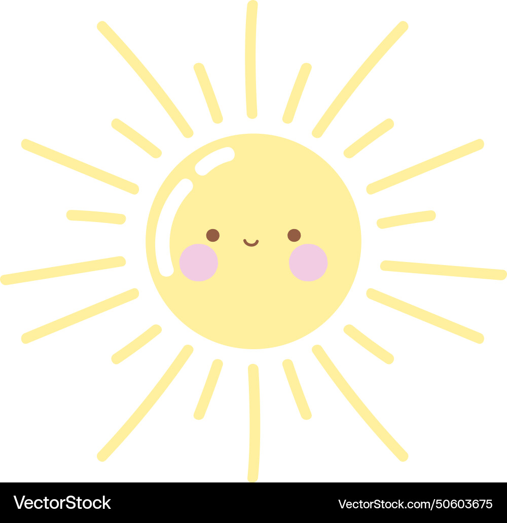 Sun cute cartoon Royalty Free Vector Image - VectorStock